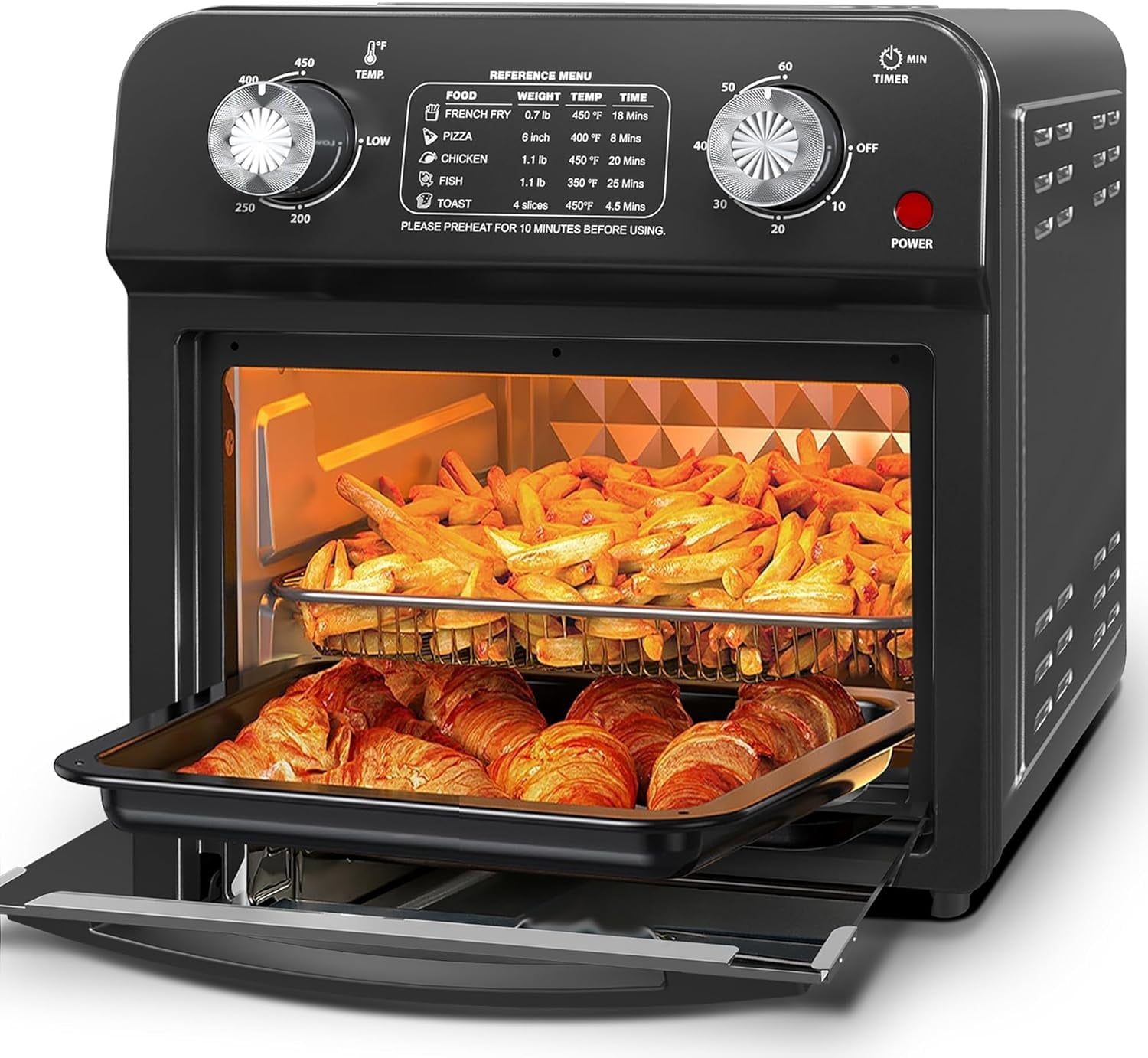 PlumChef 13 Quart 4 Slices Air Fryer Convection Toaster Oven with ...