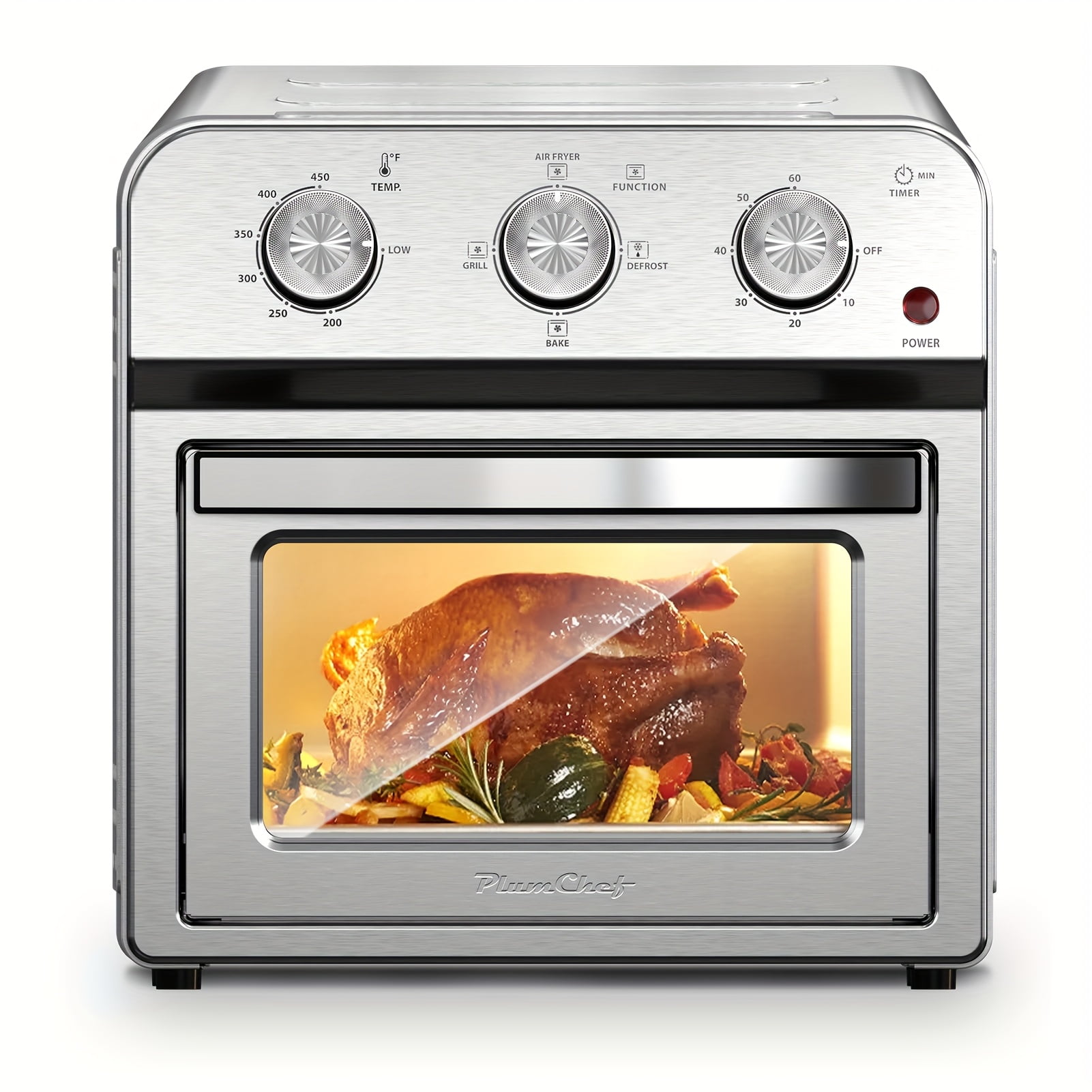 PlumChef 13 Quart Air Fryer Convection Toaster Oven - 1500W, 4-Slice ...