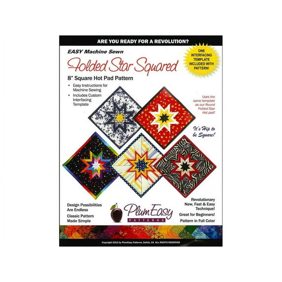 PlumEasy Patterns Folded Star Square Hot Pad Ptrn - Walmart.com