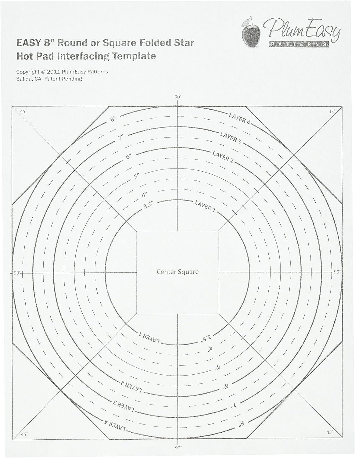 PlumEasy Patterns Hot Pad Interfacing Templates 12-Pack - Walmart.com