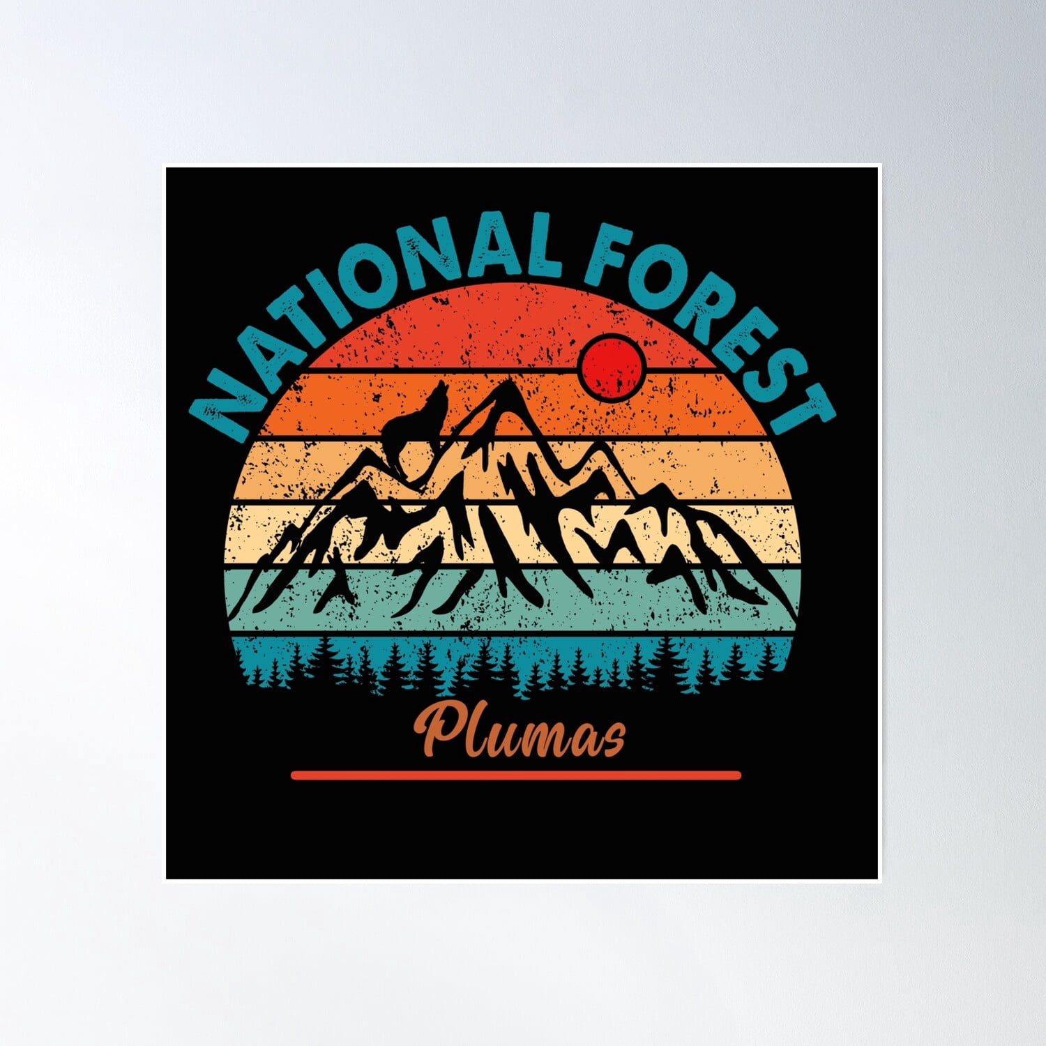 Plumas National Forest Poster Wall Art, Modern Wall Decor, 16x16 ...