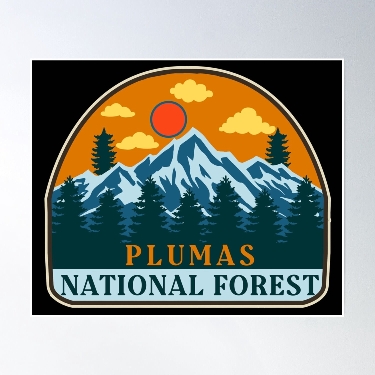 Plumas National Forest-Vintage Poster Wall Art, Modern Wall Decor, 8x12 ...