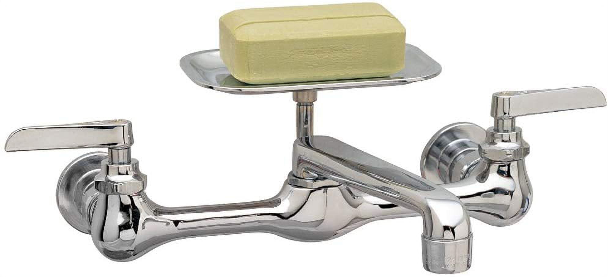 Plumb Craft Wallmount Utility Sink Faucet with Soap Dish, Chrome ...