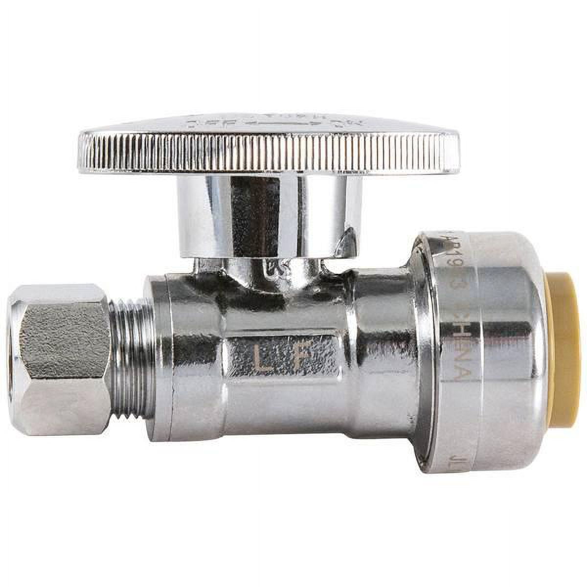 Plumb Craft by Waxman 1/2 Push x 3/8 OD Compression Straight Valve ...