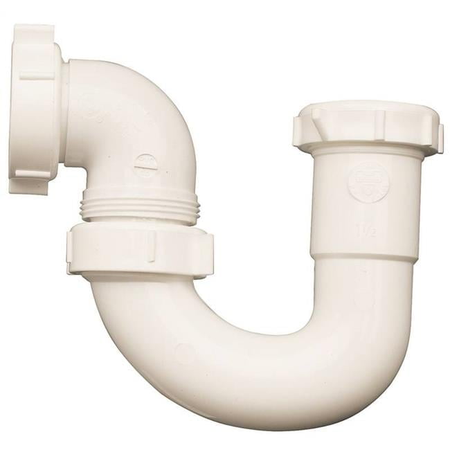 Plumb Pak 1-1/2 in. Plastic Sink Trap, PVC, SCH 40, White, IPS Threaded ...