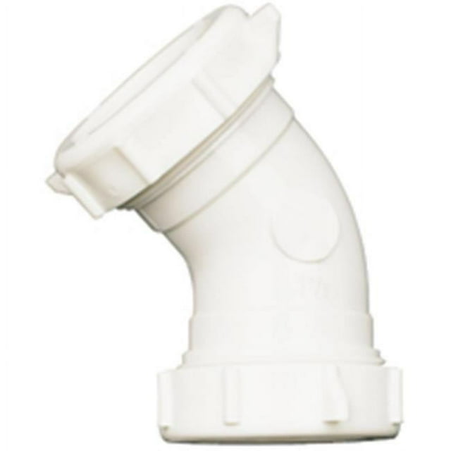 Plumb Pak PP55-7W Drain Pipe Elbow, 1-1/2 in, Slip-Joint, PVC, White ...