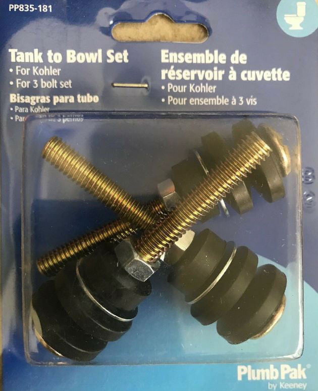 Plumb Pak PP835-181 Toilet Tank-To-Bowl Bolt Set, Each - Walmart.com