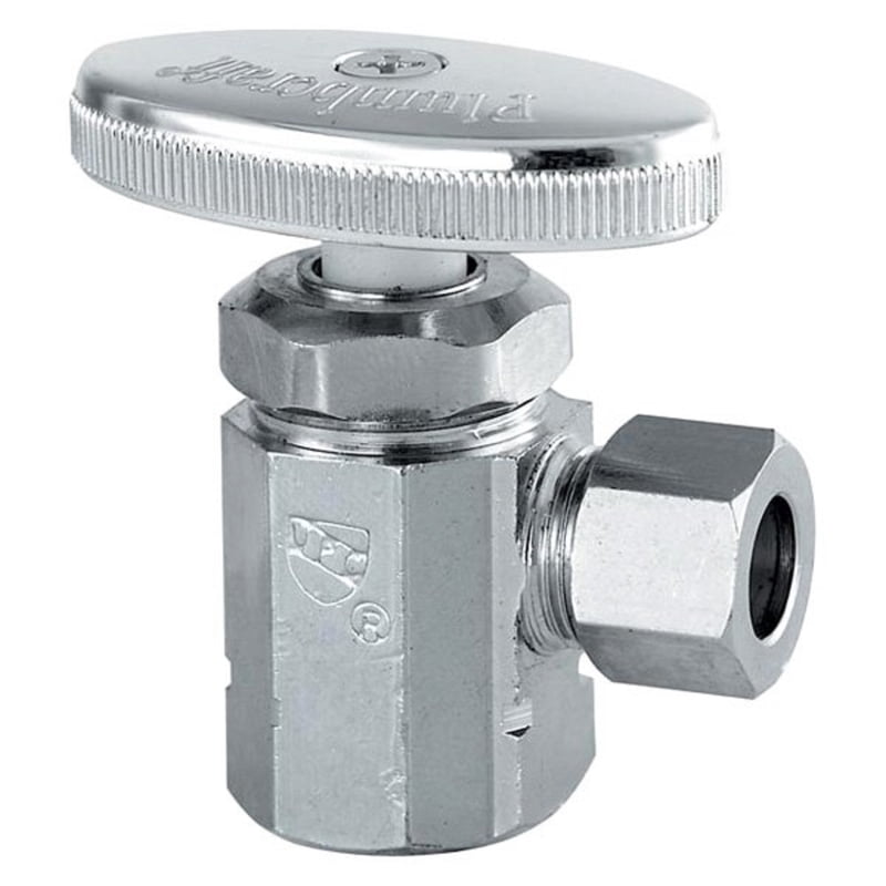 PlumbCraft 1/2 in. FIP in. X 3/8 in. Compression Chrome Plated Angle ...