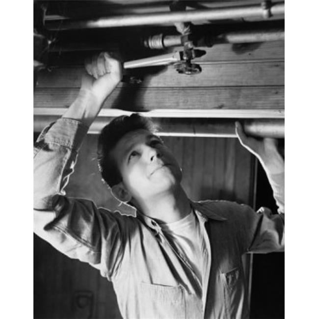 Plumber Repairing a Leaking Pipe Poster Print - 18 x 24 in. - Walmart.com
