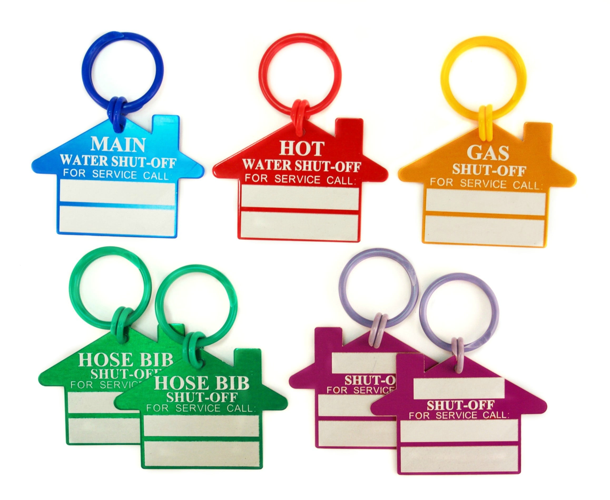 Plumber Tags - Laser Etched Variety Pack with 7 Tags: Main Water, Hot ...