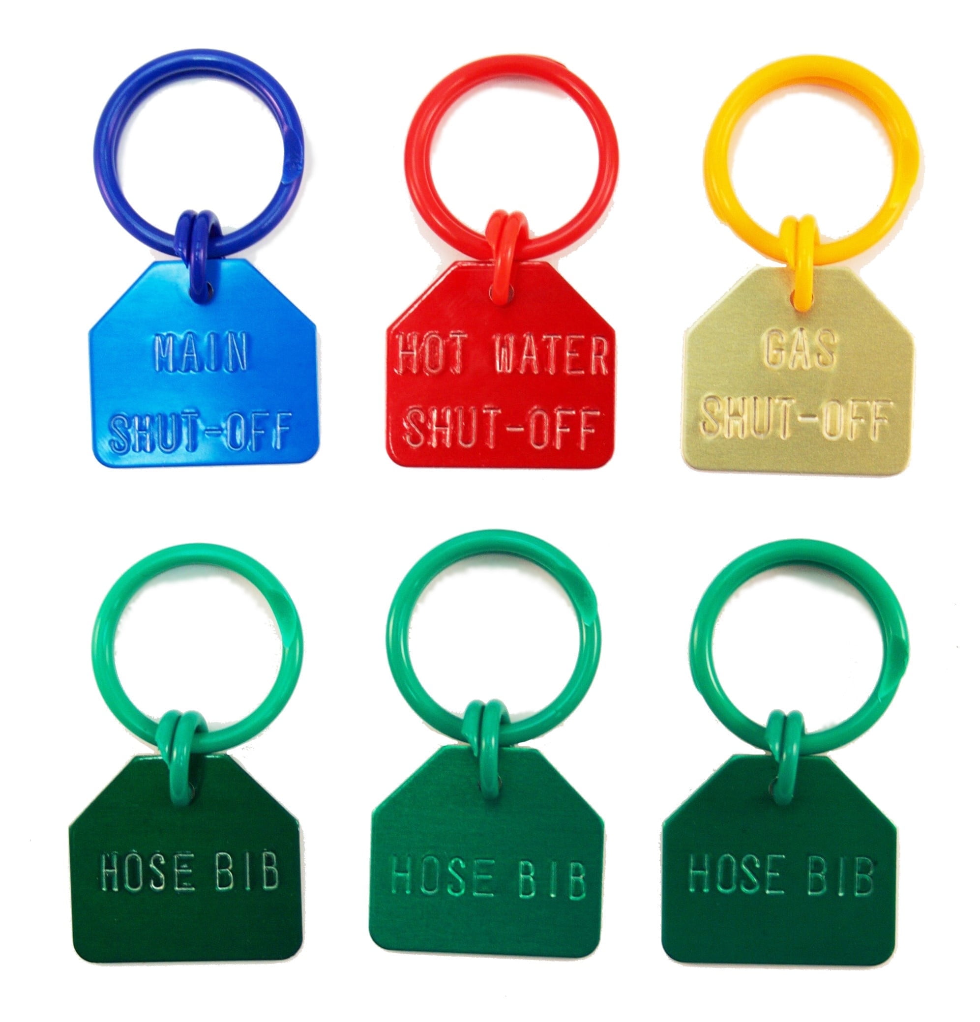 Plumber Tags - Stamped Variety Pack with 6 Tags: Main Water, Hot Water ...