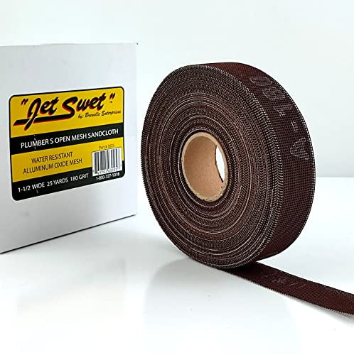 Plumbers Open Mesh Sanding Cloth 180 grit 1.5 in x 25 yd - Double Sided ...
