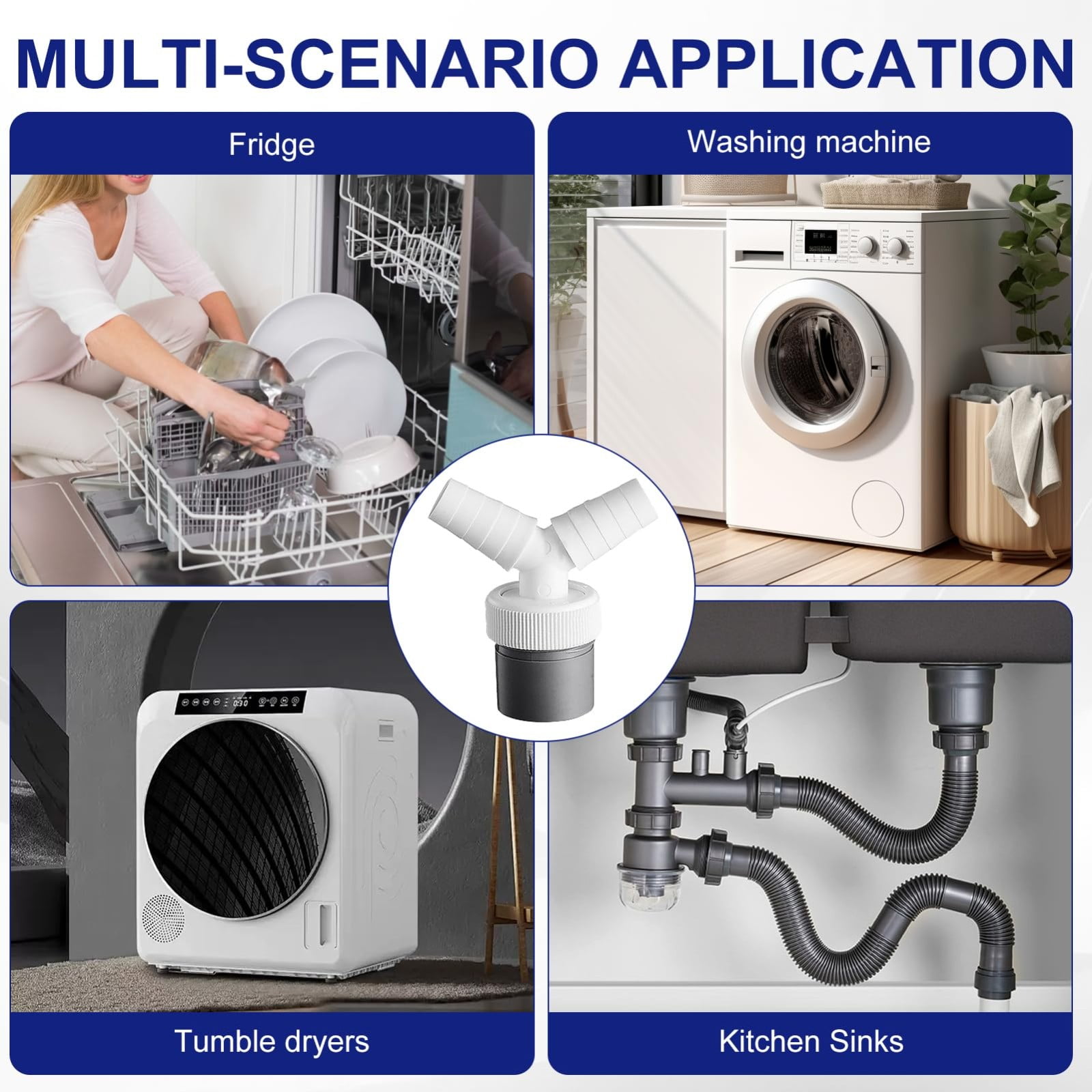 Plumbing Fittings Washing Machine Drain Adapter Double Connection Y for ...
