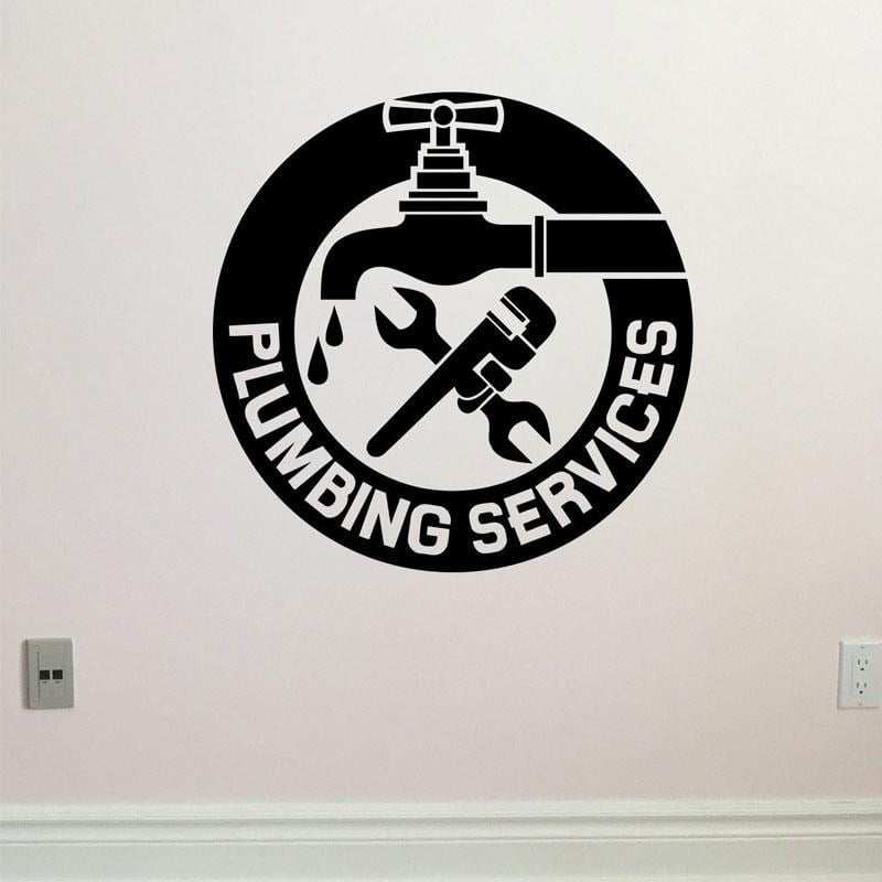 Plumbing Services Wall Decal Mechanic Plumber Vinyl Sticker Garage ...
