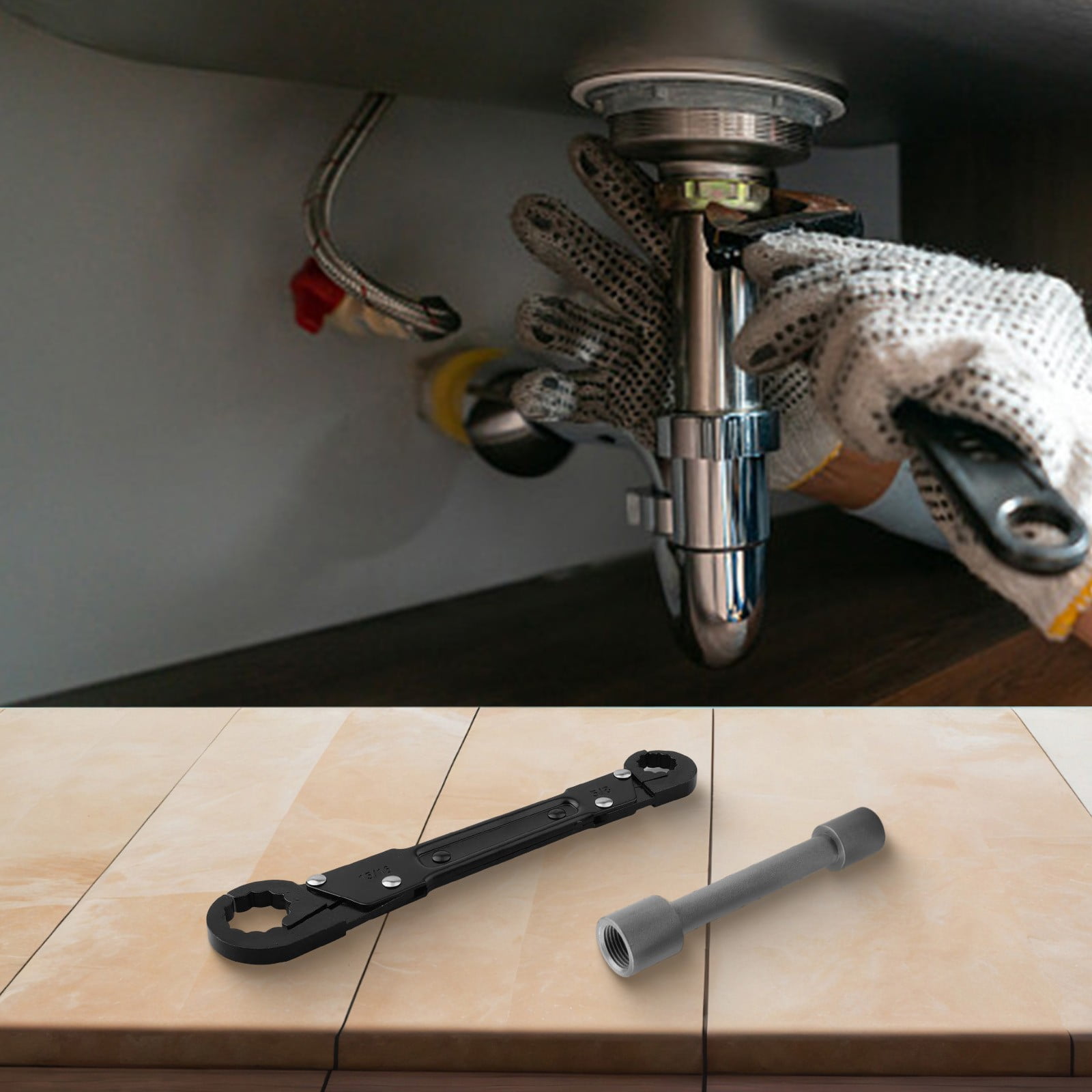 Plumbing Tools Angle Stop Wrench Kit Angle-On Wrench Professional ...