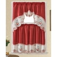 Plume D' Home 3pc Kitchen Curtain Set 2 panels 36"L × 30"W + 1 Valance ...