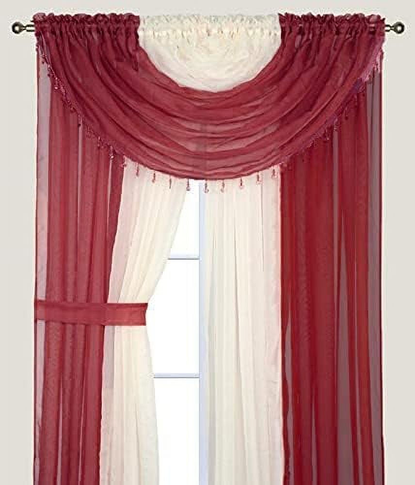 Plume D' Home Two-Tone curtains with attached valances and tiebacks ...