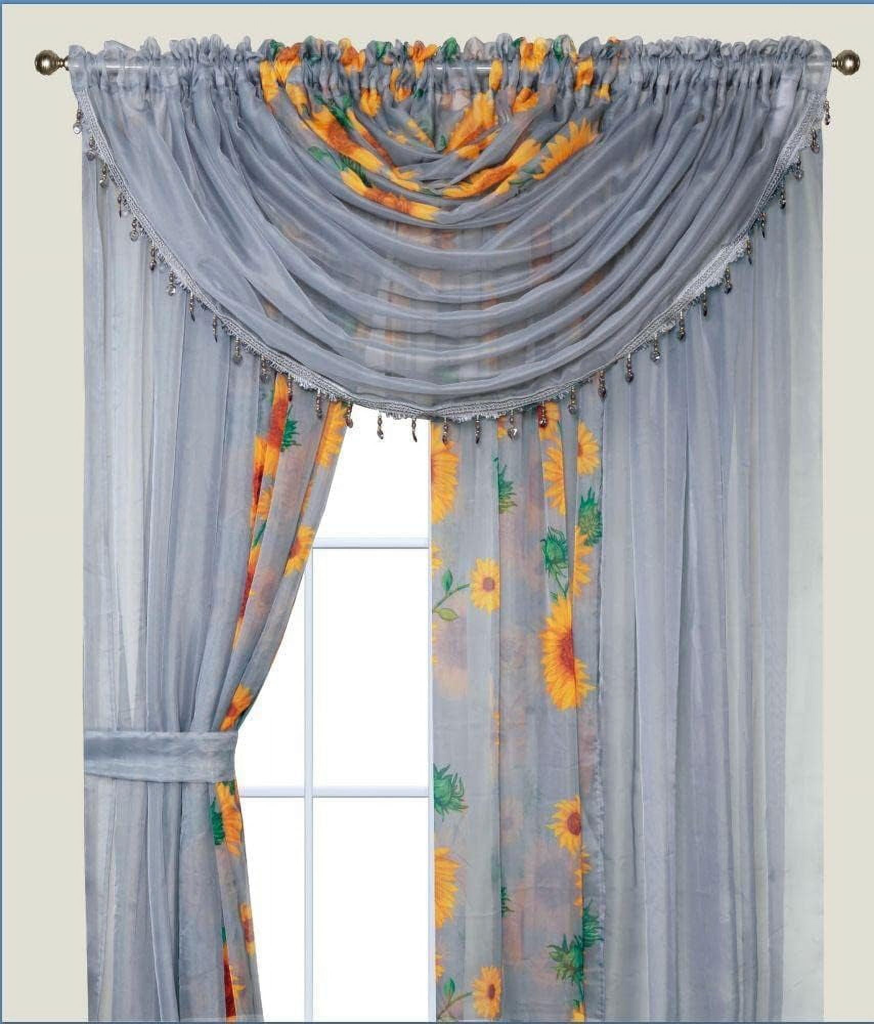 Plume D' Home Two-Tone curtains with attached valances and tiebacks ...
