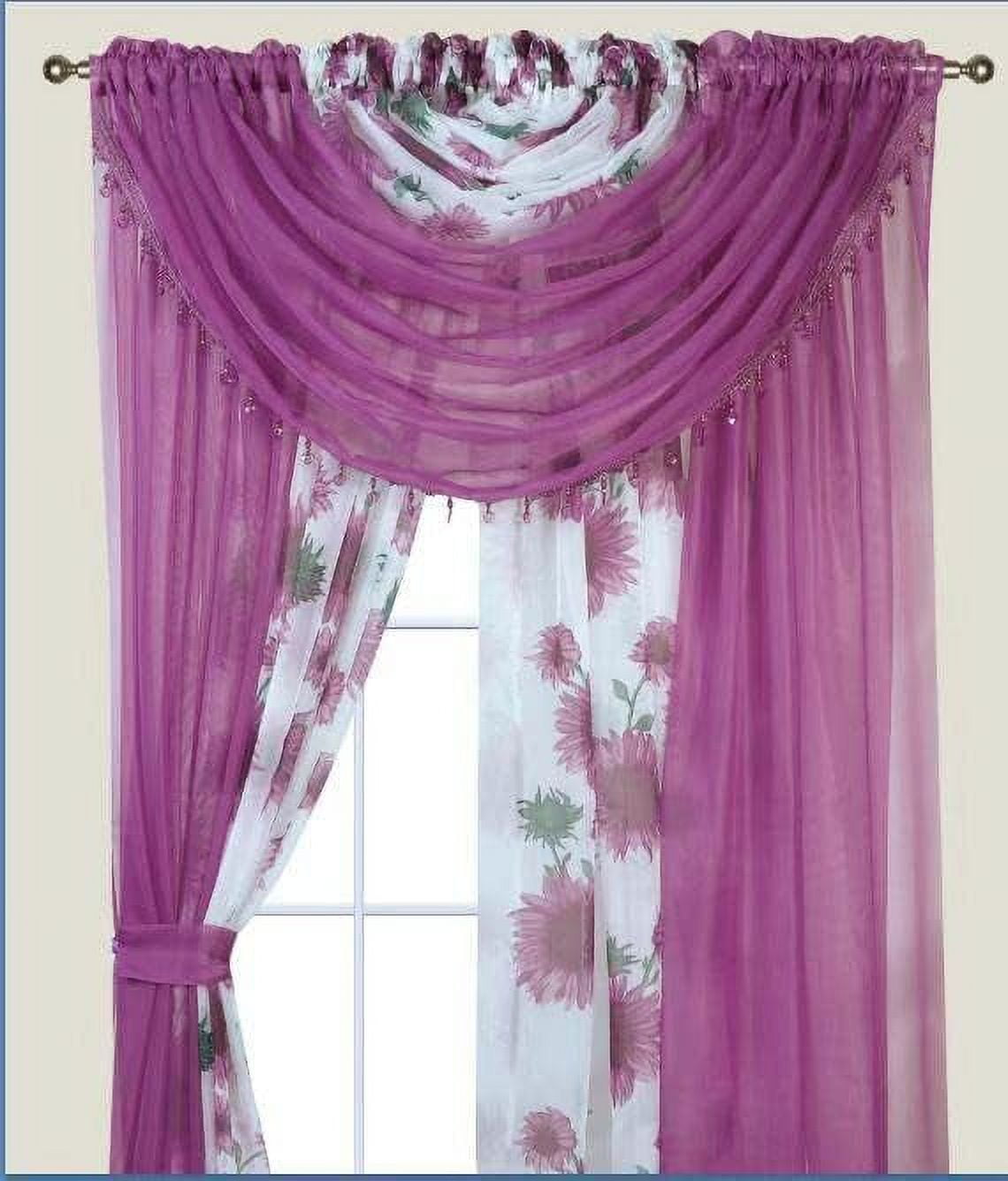 Plume D' Home Two-Tone curtains with attached valances and tiebacks ...