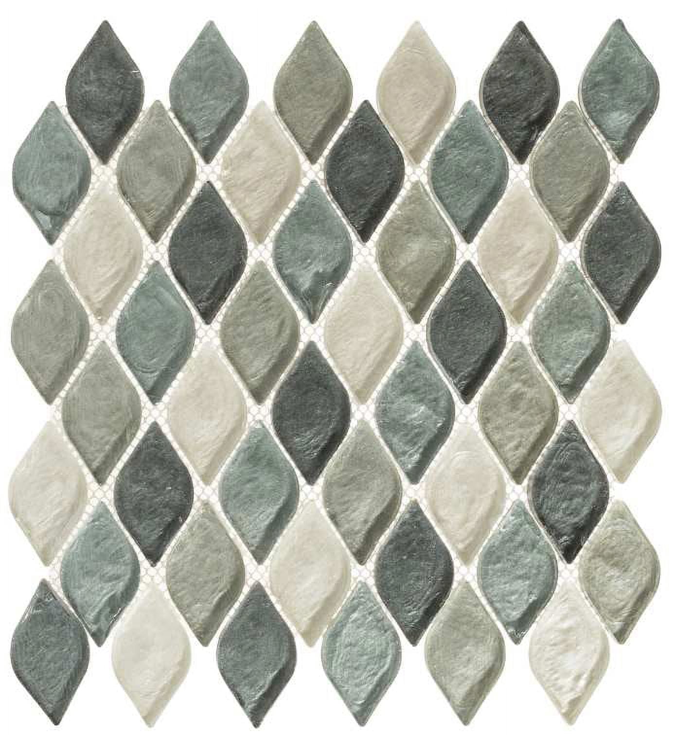 Plume Pigeon Gray 2-in. x 1-in. Novelty Marble Look Glossy Glass Mosaic ...