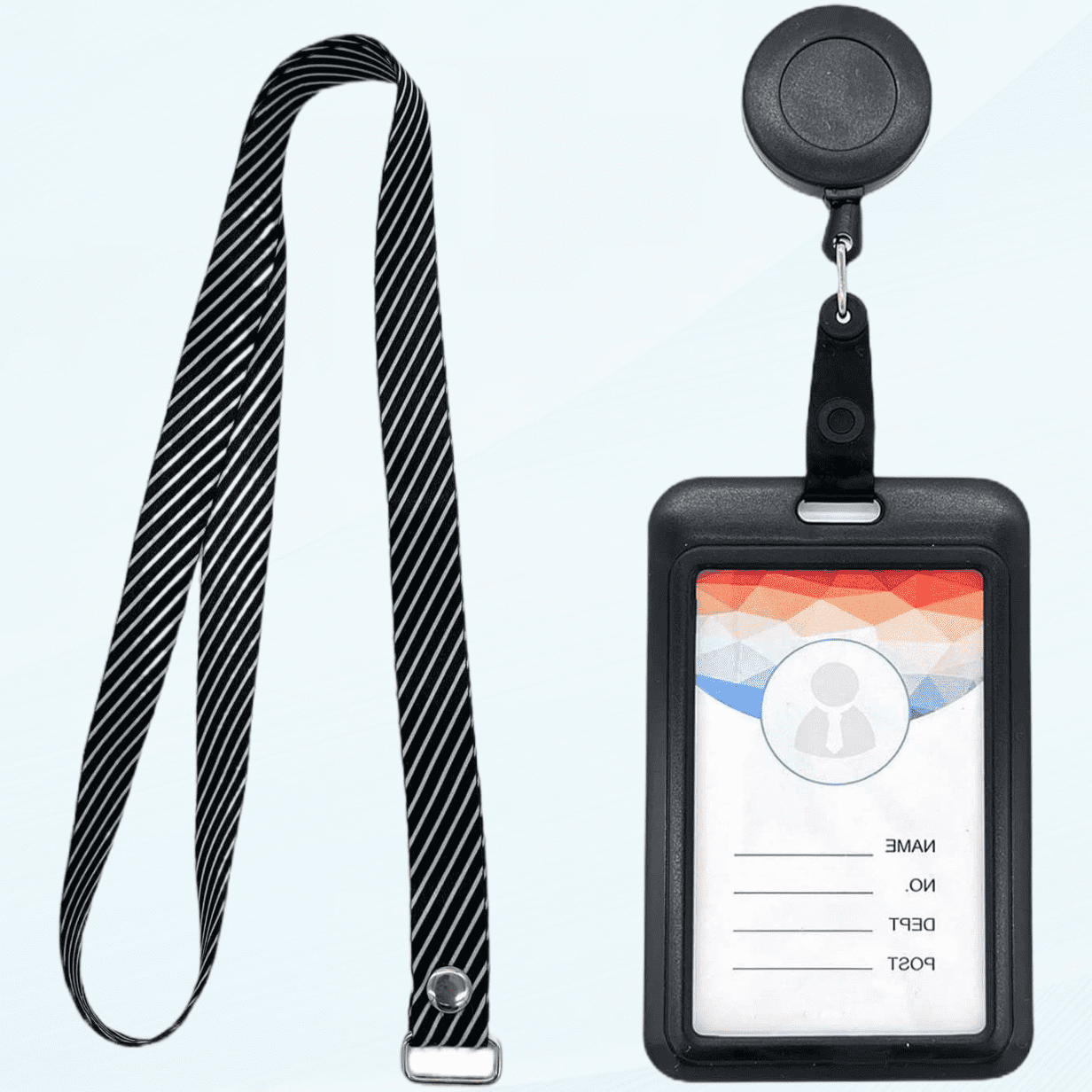 Plumelody ID Badge Holder Reel Clip Retractable Carabiner Credit Card ...