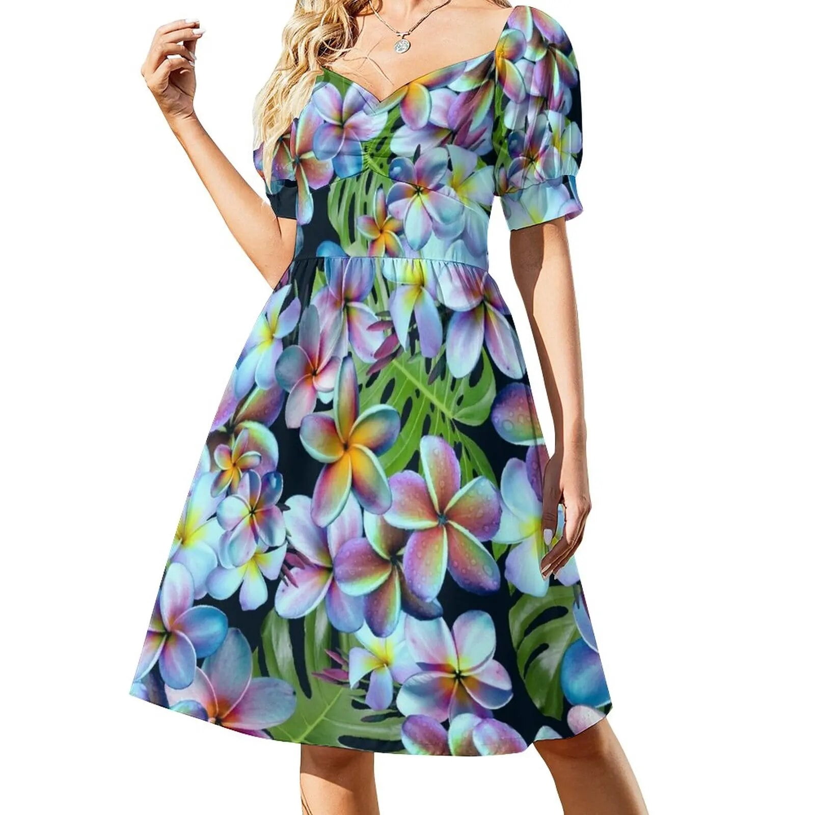 Plumeria Dark Dress Women's clothing women's luxury party dress elegant ...