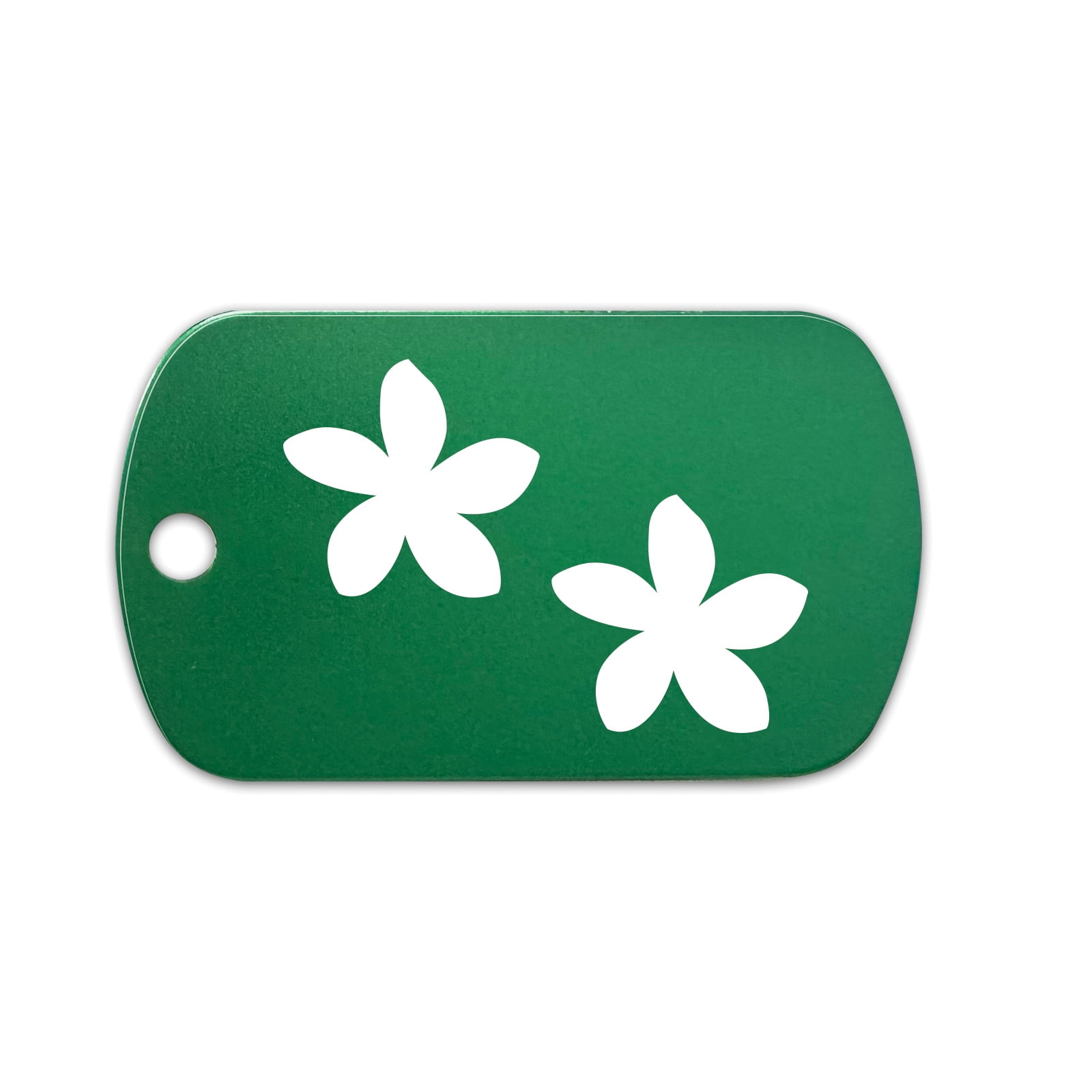 Plumeria Flower GI Dog Tag Aluminum Keychain - Green - Walmart.com