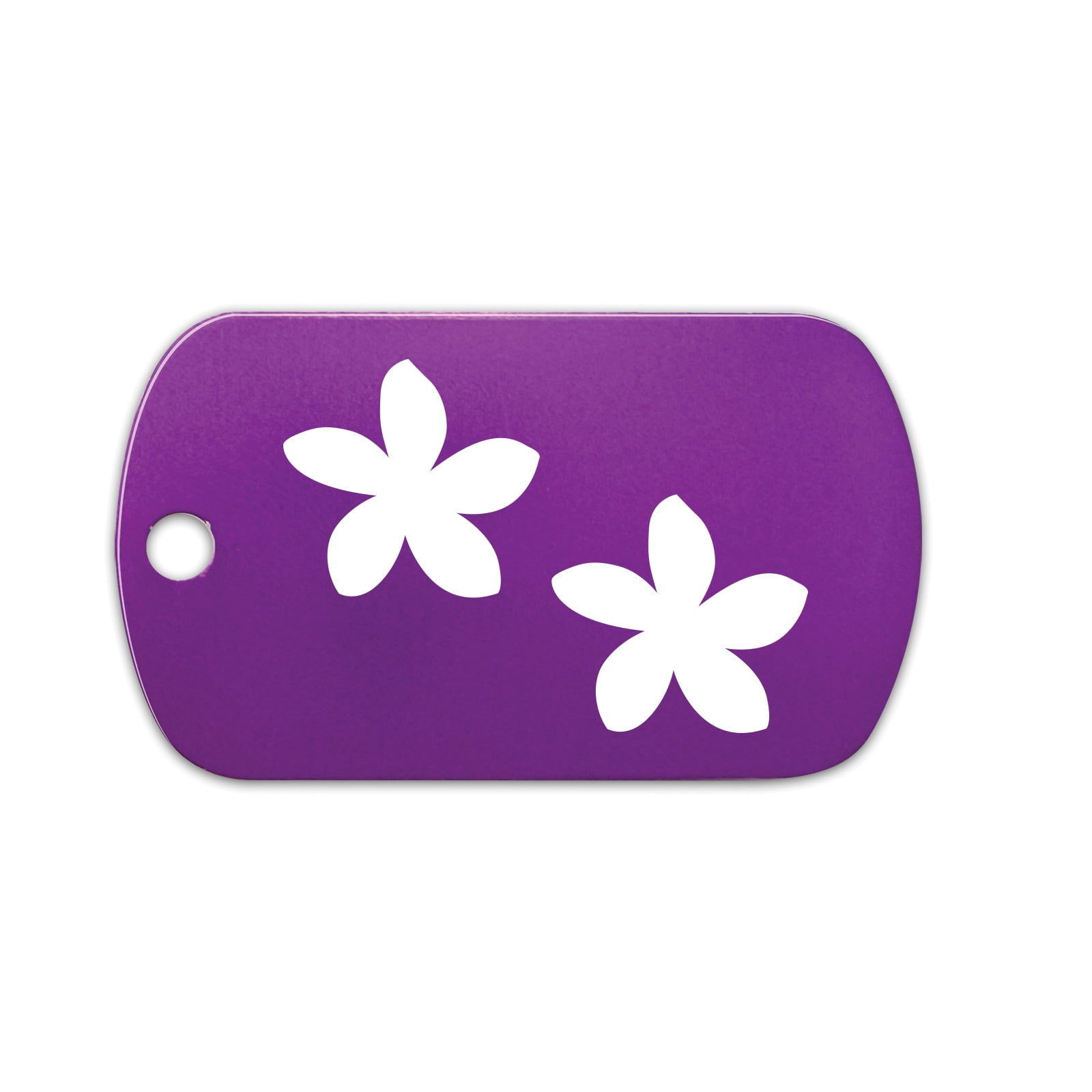 Plumeria Flower GI Dog Tag Aluminum Keychain - Purple - Walmart.com
