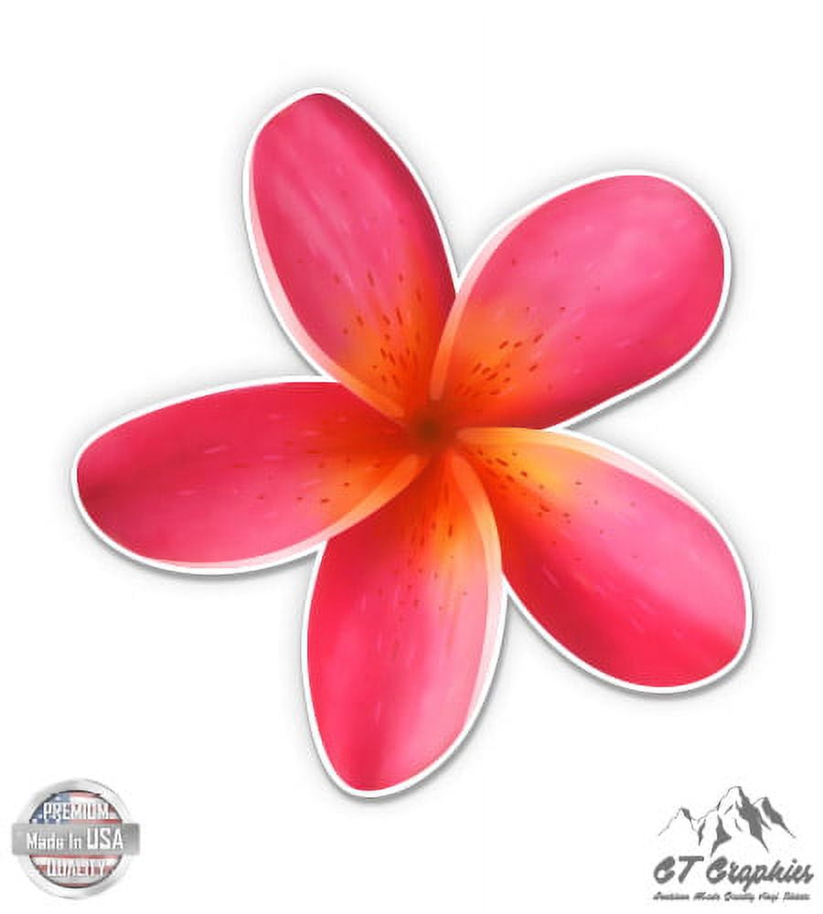 Plumeria Flower Pink - 5" Vinyl Sticker - For Car Laptop I-Pad ...