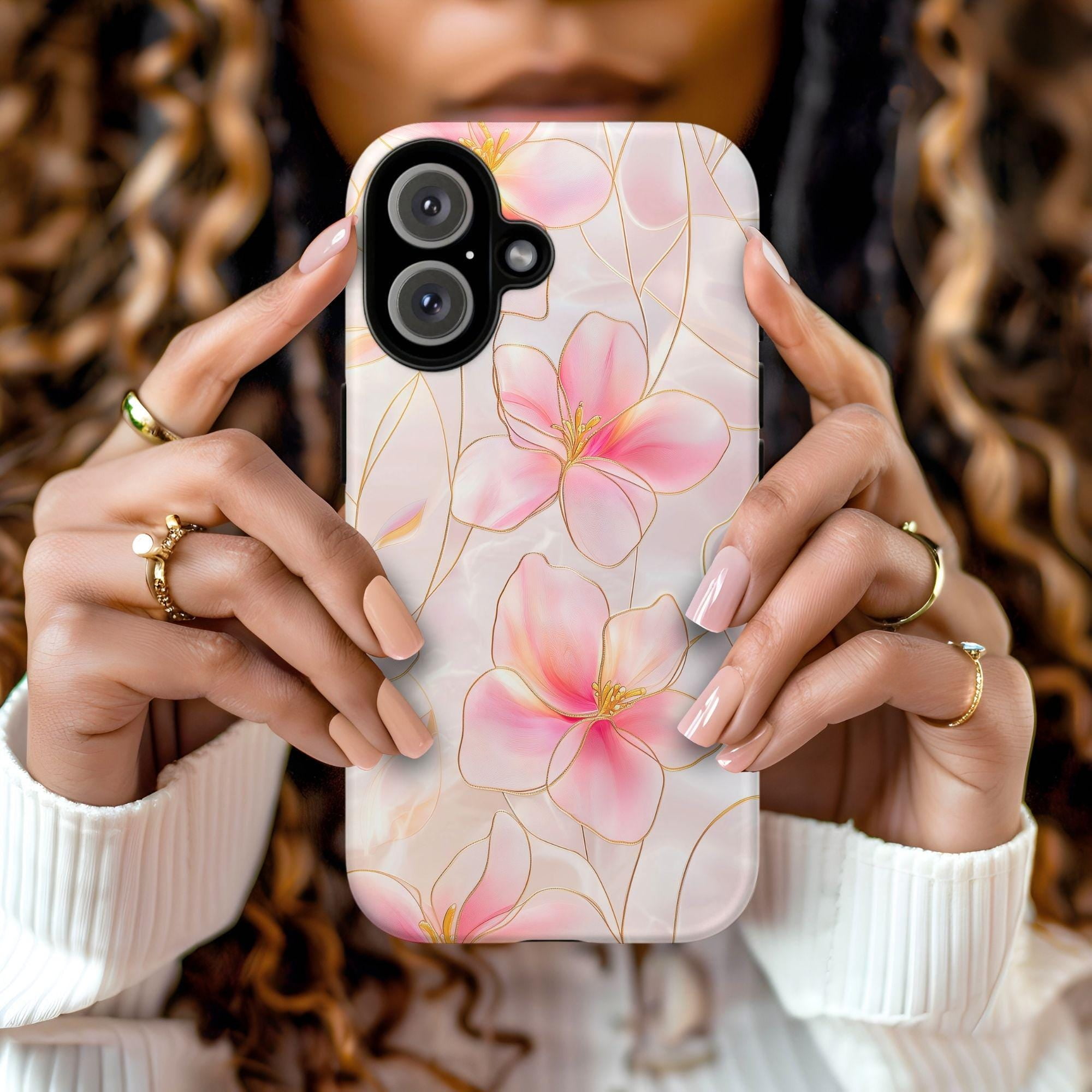Plumeria Golden Floral Stained Glass Case for iPhone 17 to 11 Pro Max ...