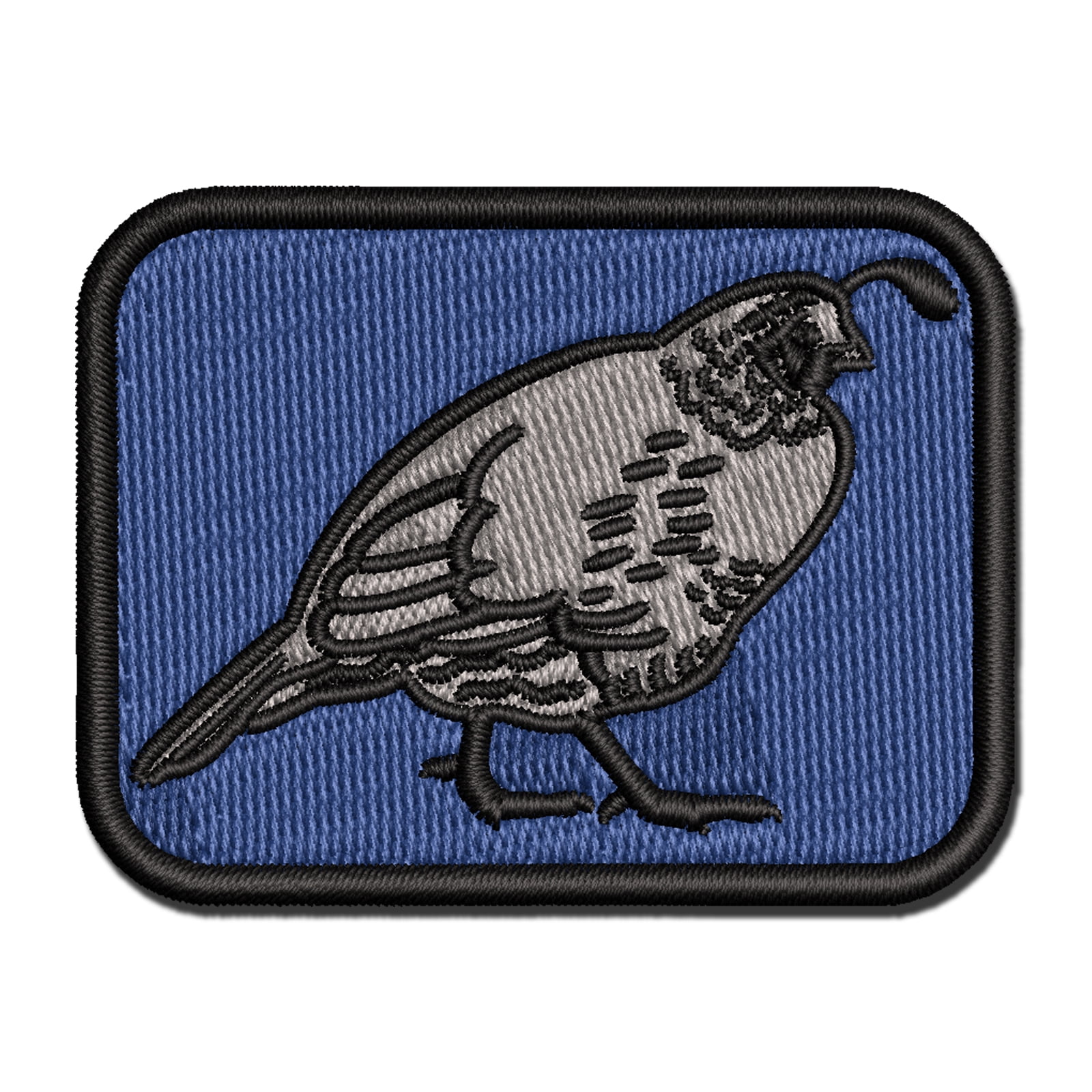 Plump California Quail Applique Multi-Color Embroidered Iron-On Patch ...
