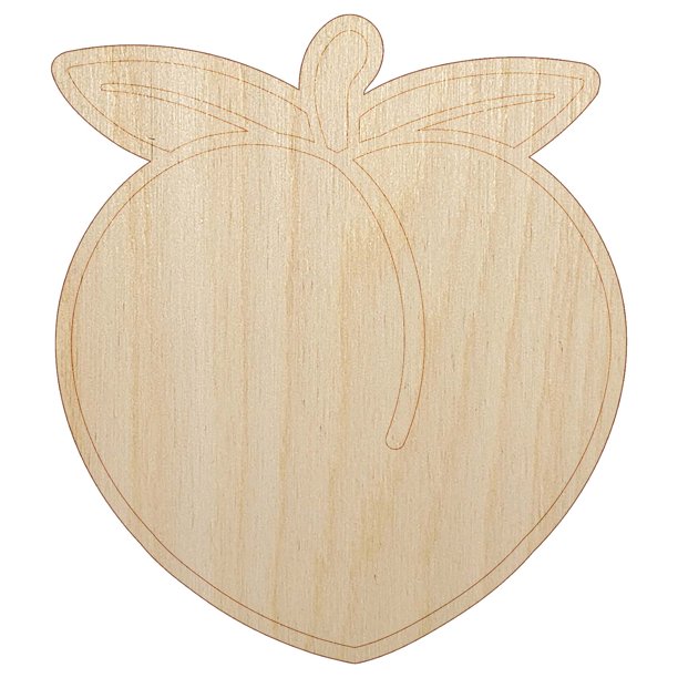 Plump Peach Solid Wood Shape Unfinished Piece Cutout Craft DIY Projects ...