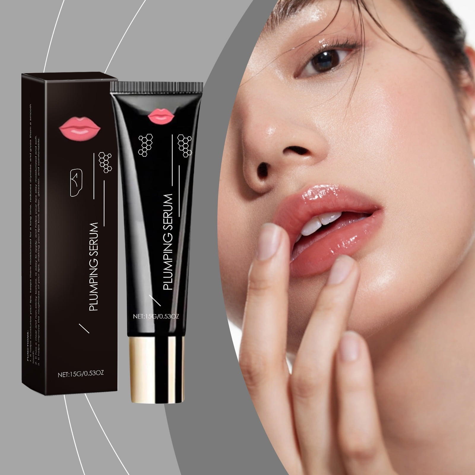 Plumpify Lip Plumping Serum Oil, Hydrating Lip Oil Gloss, Natural Moisturizing Lip Care 0.5 fl ...