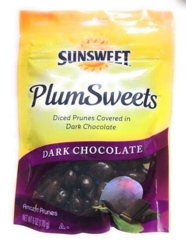 Plums Sweets Dark Chocolate Covered Prunes 6oz Bag (Pack of 3 ...