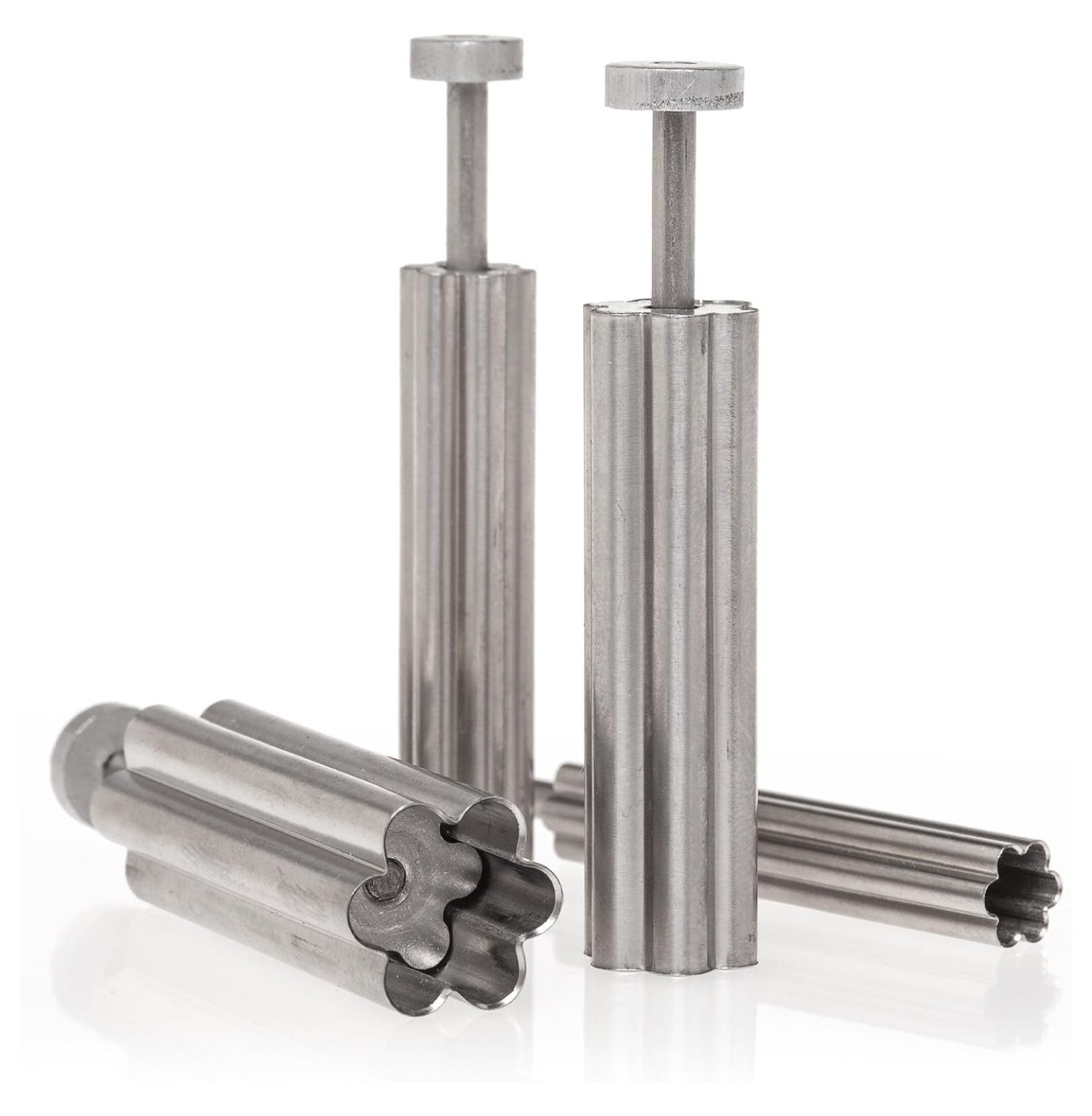 Plunger with Plain Edge Flower Cutter Set in Graduated Sizes, Stainless ...