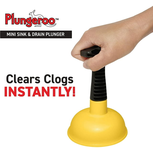 Plungeroo Mini Sink & Drain 'Power Pressure' Plunger - Kitchen Plumbing ...