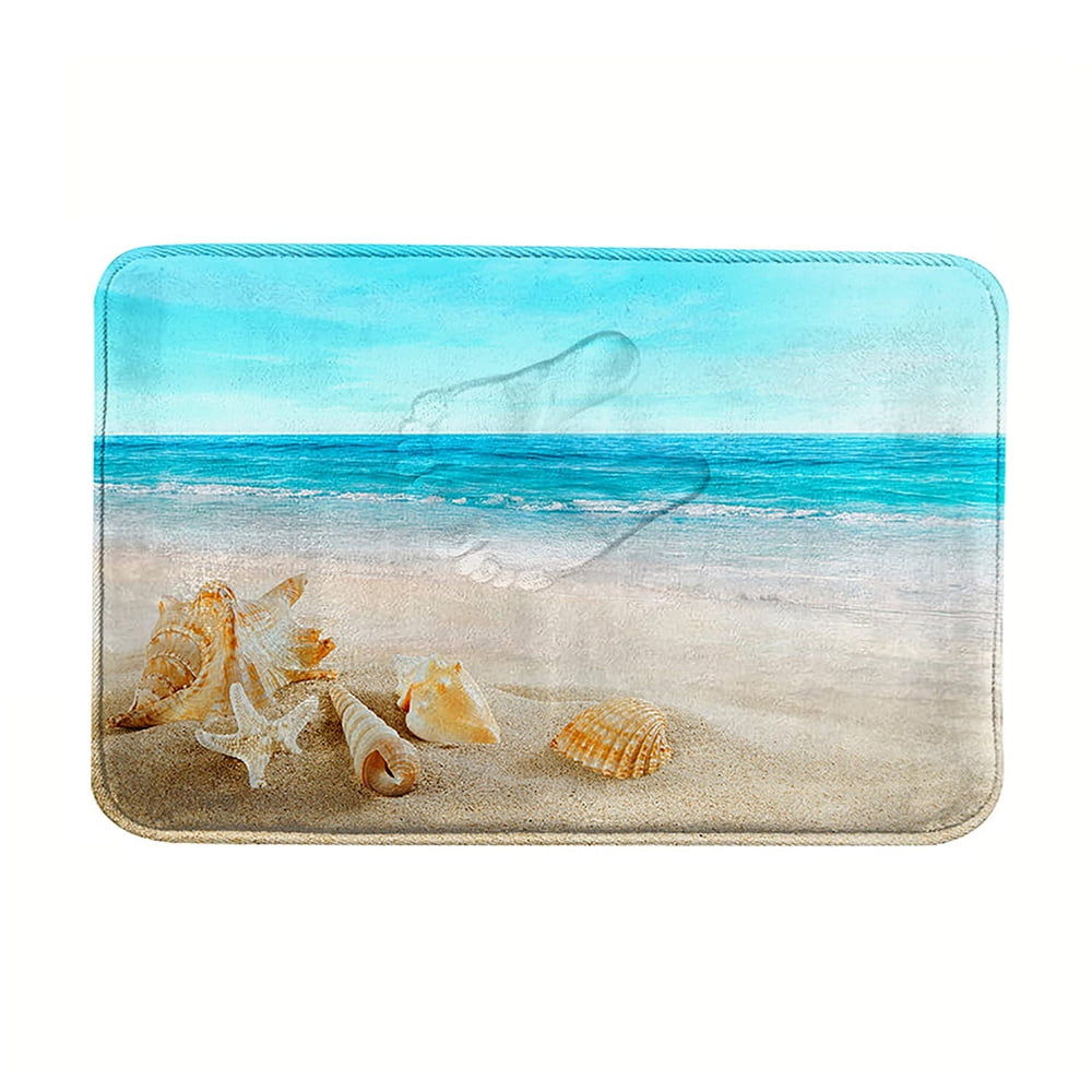 Pluoda Beach Sea Shell Bath Mats for Bathroom, Bathroom Mats Rugs No ...