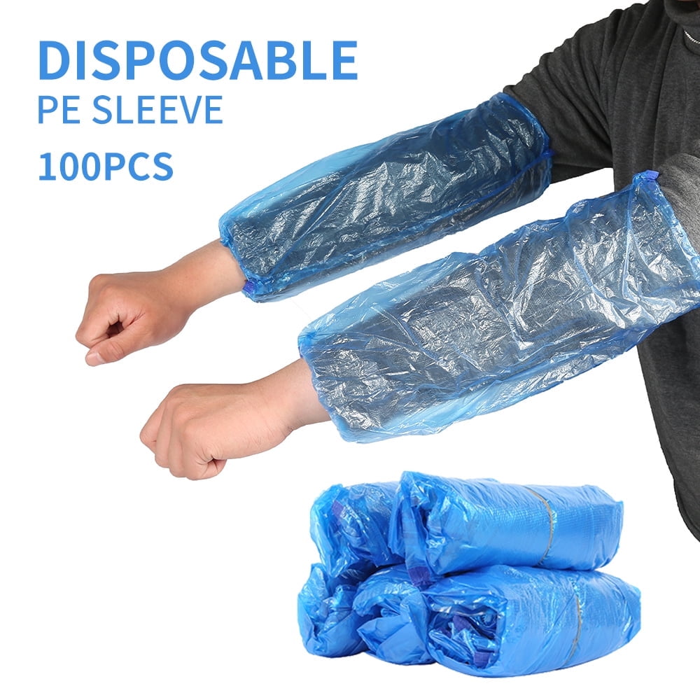 Tzgsonp 100pcs Disposable Plastic Long Arm Sleeves Cover Cleaning ...