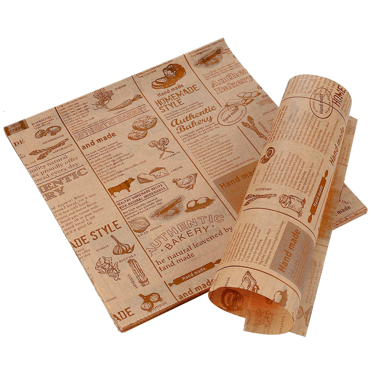Pluokvzr 100pcs Greaseproof Paper Sheets Newspaper Style Kitchen Oil ...