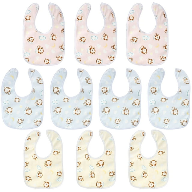 Pluokvzr 10Pcs Baby Bibs Waterproof Breathable Snap Bibs for Eating ...