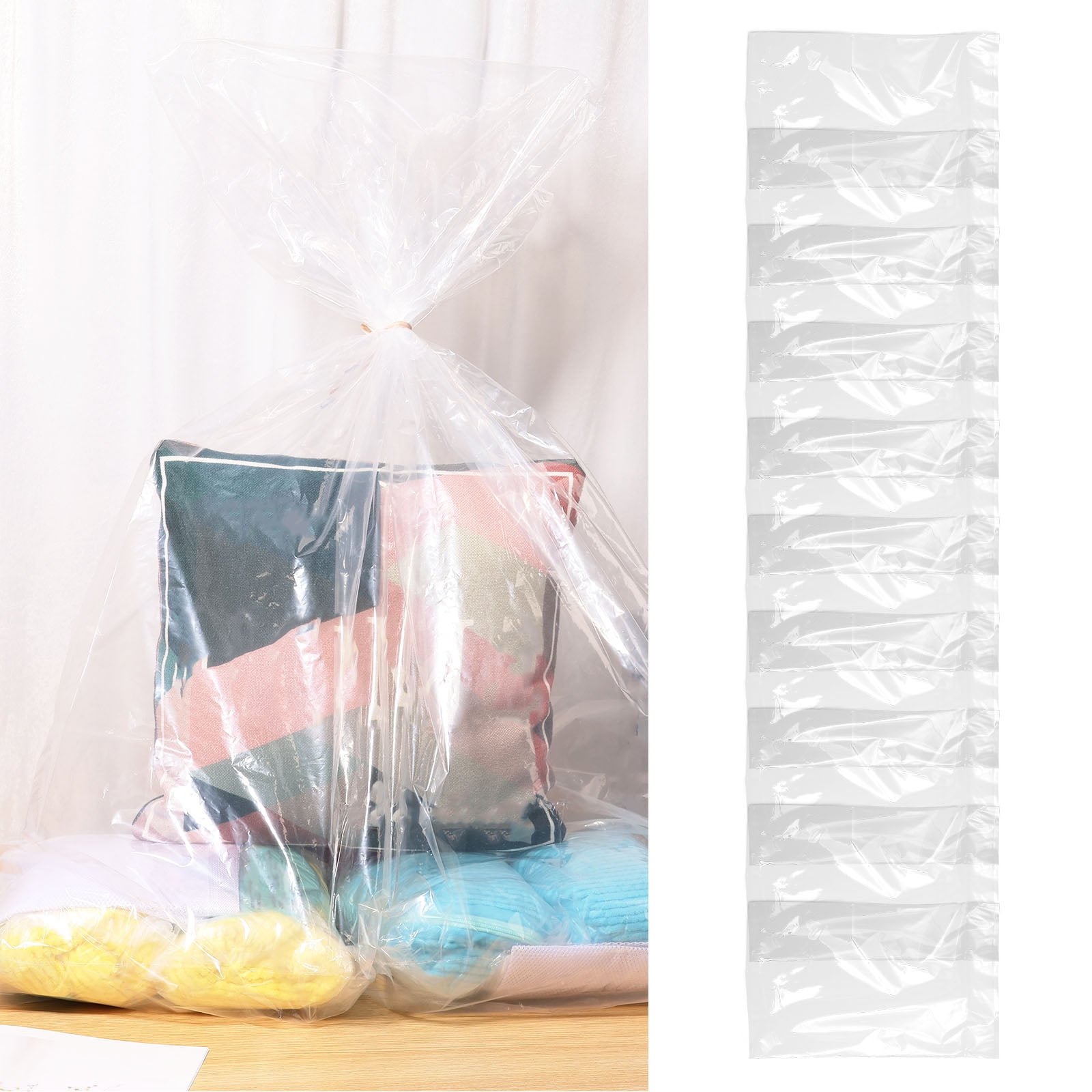 Pluokvzr 10pcs Large Clear Plastic Bags Waterproof Clear Giant Plastic Bags Dustproof Large ...