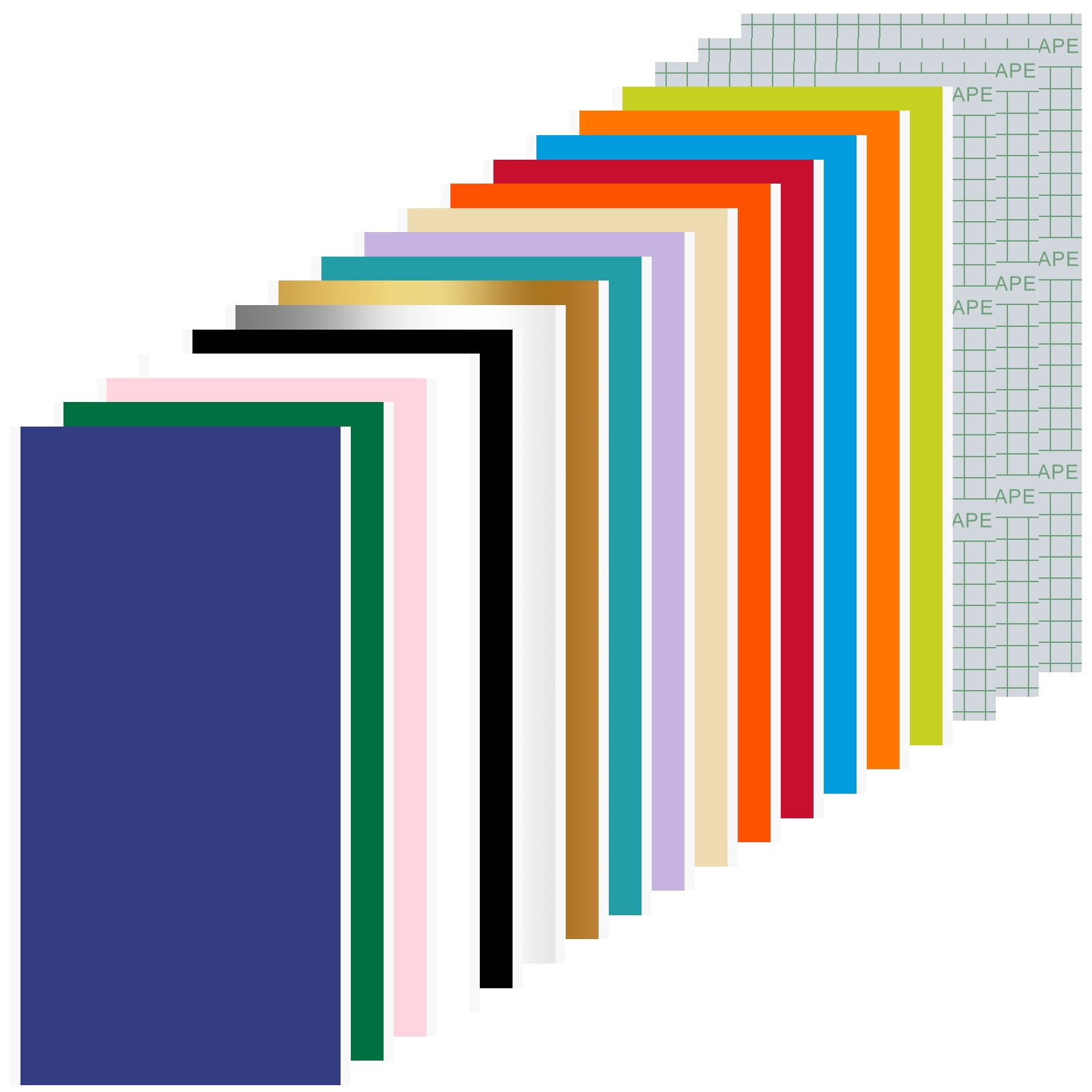 Pluokvzr 18pcs Smart Adhesive Vinyl Sheets with Transfer Film PVC ...