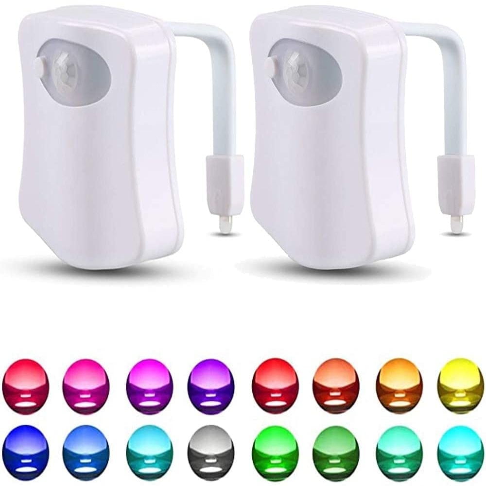 Pluokvzr 2 Pack, 16 Color Changing Toilet Night Light, Motion Sensor ...