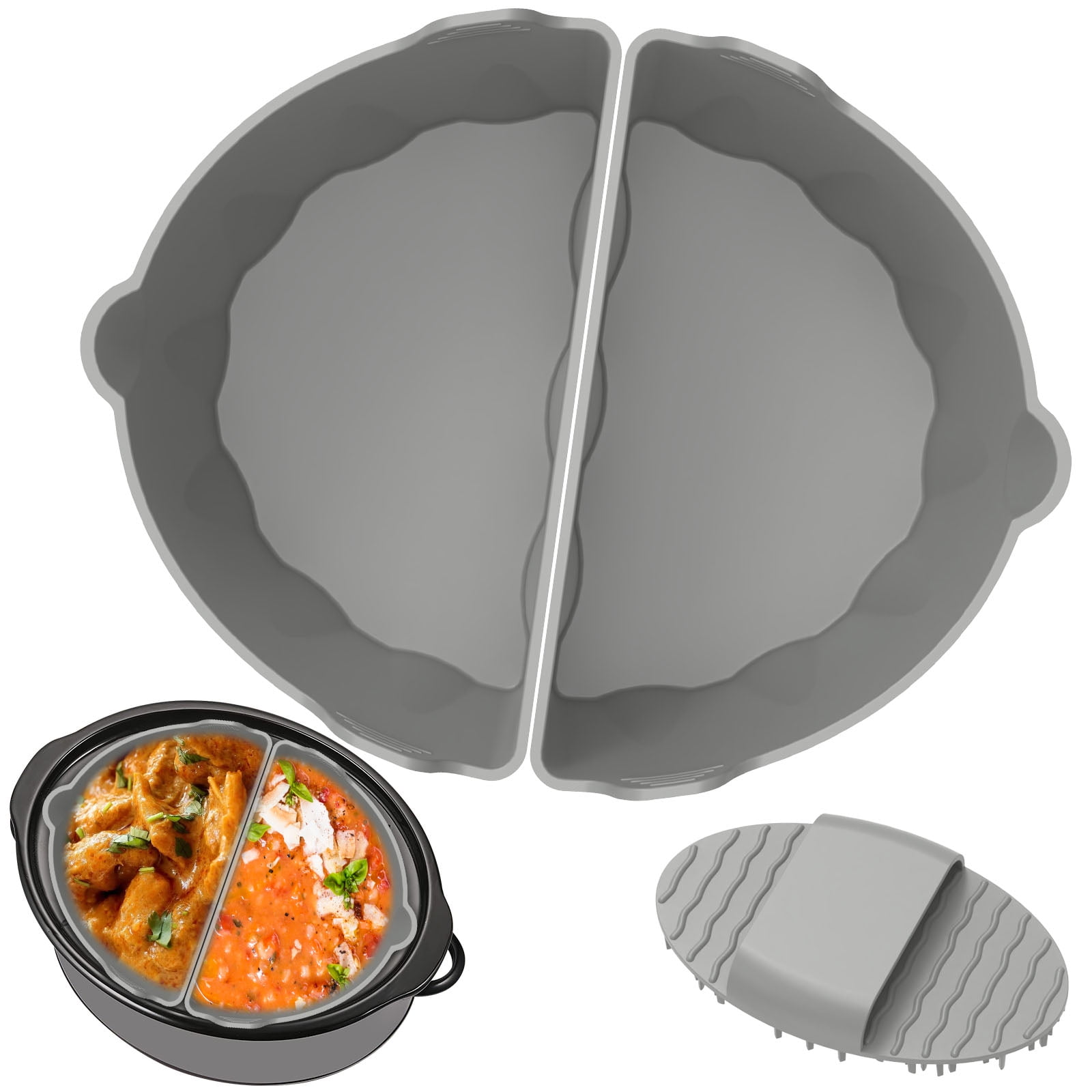 Pluokvzr 2 Pack Silicone Slow Cooker Liner for 6-8Qt Reusable Slow ...