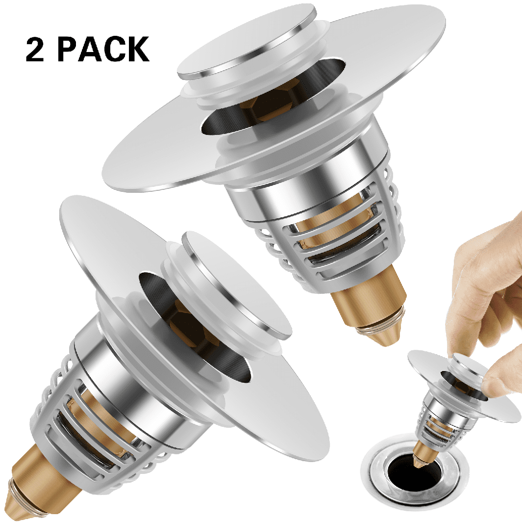 Pluokvzr 2 Pack Sink Stopper Stainless Steel Sink Strainer Universal ...