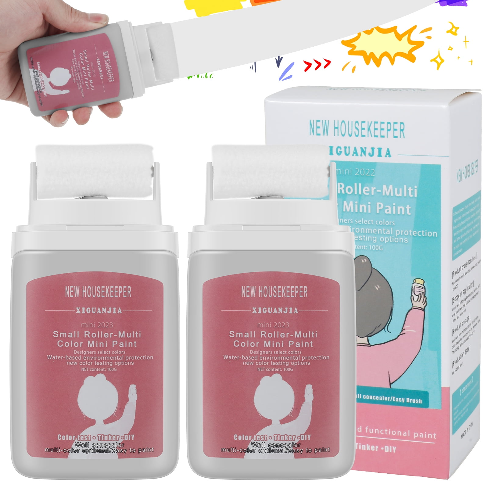 Pluokvzr 2 Pack Small Roller Wall Patching Brush Wall Repair Paste ...