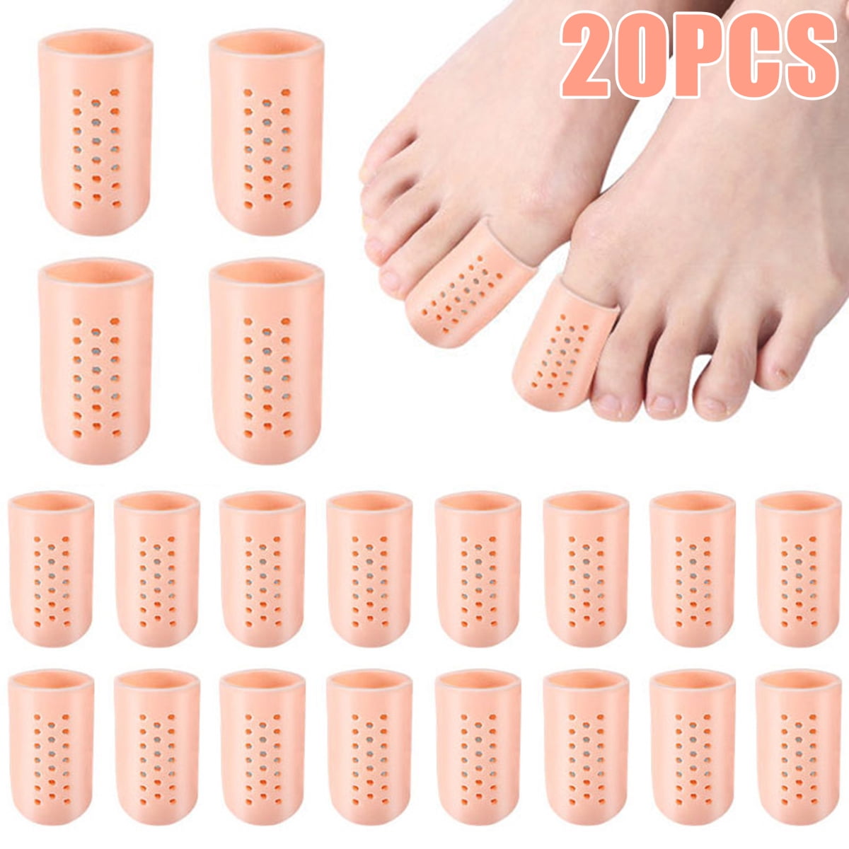 Pluokvzr 20 Pcs SEBS Gel Big Toe Caps, Antiskid Protectors, For Pain ...