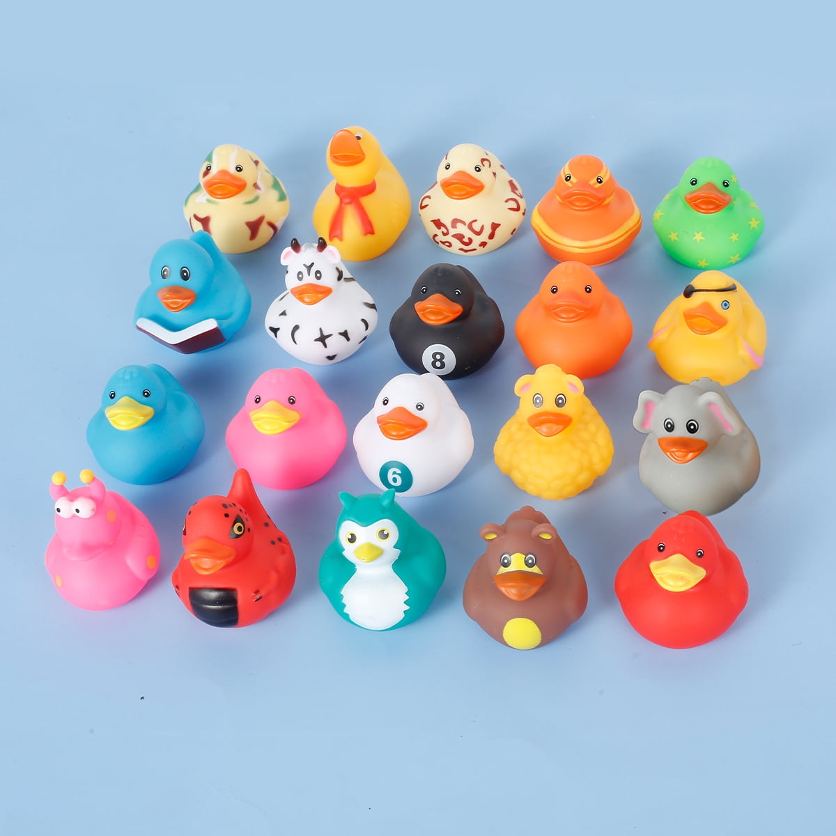 Pluokvzr 20PCS Assorted Ducks Rubber Duck Toy Cute Duck Bath Tub Pool ...