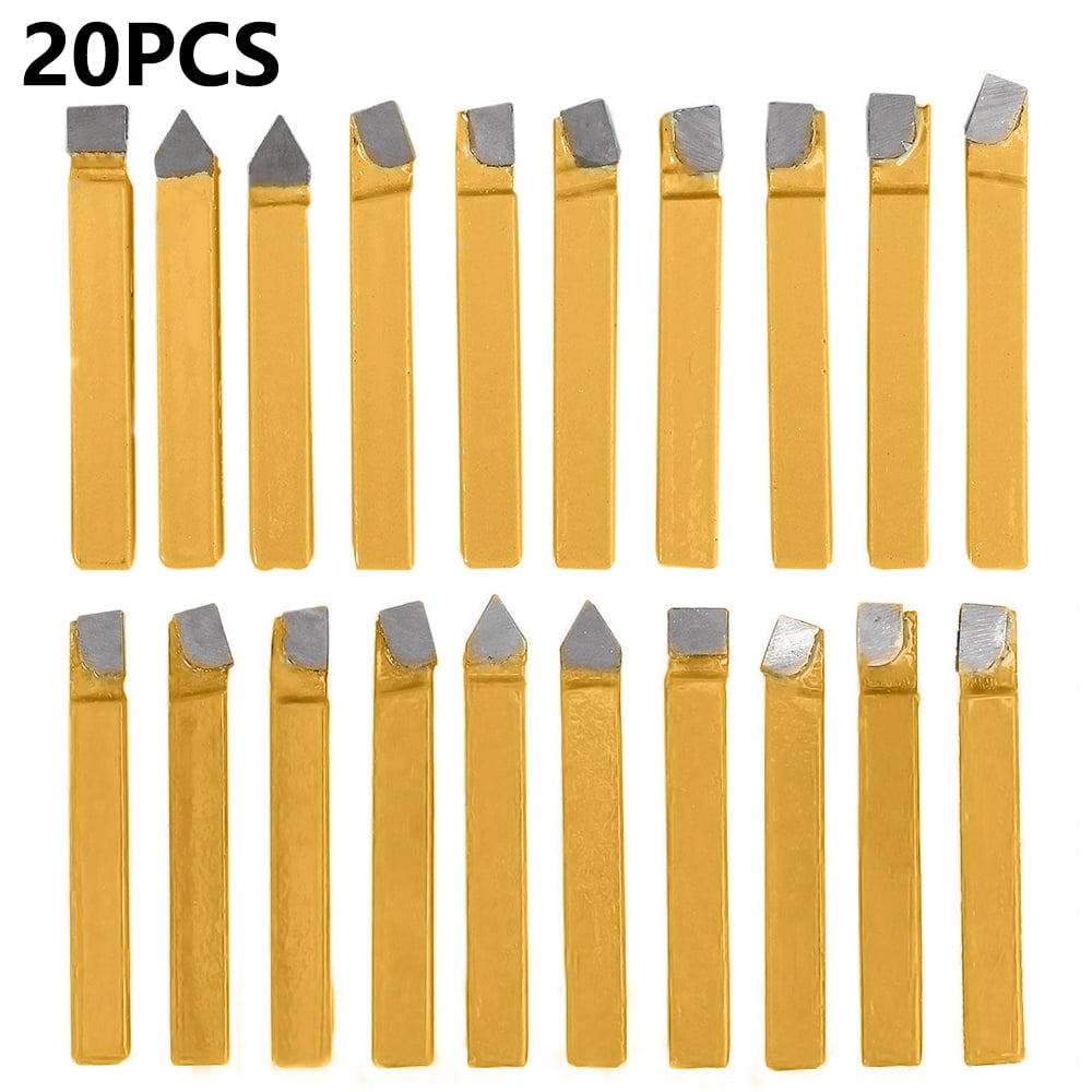 Fznkrag 20Pcs 1/4" Lathe Metal Cutter Tools Carbide Tipped Cutting ...
