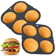 Dznils 2Pcs Silicone Burger Round Baking Mold, Non-stick, Easy Release ...